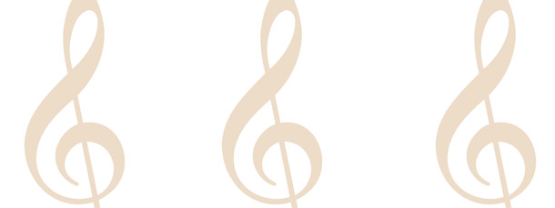 Antique White Treble Clef Music Note