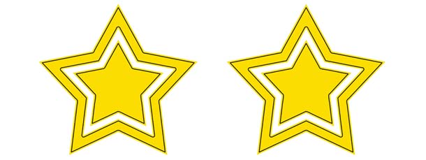 Black-Outlined Yellow Double Star Cut Out