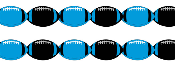 Blue, Black, and Silver Football Borders