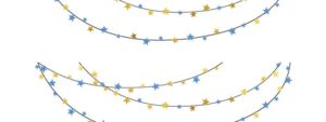 Blue and Gold Star Bunting Banner Cut Outs