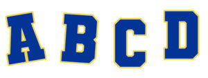 Blue, Gold, Yellow Sports Jersey Letters