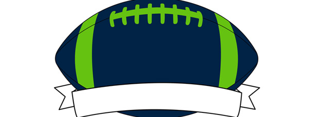 Orange and Navy Blue Football Label