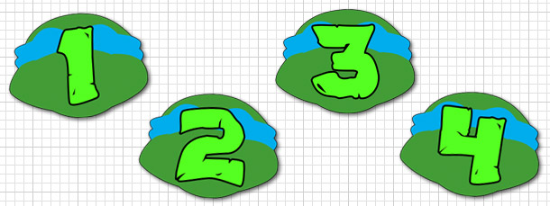 Blue Ninja Turtles Banner Letters and Numbers Part 2