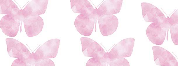 Bubblegum Pink Watercolor Butterfly Cut Outs