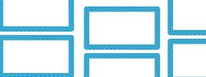 Cerulean Blue Chevron Labels