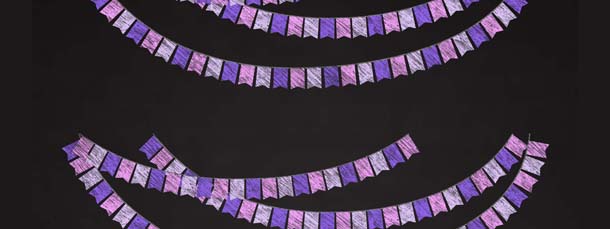 Chalk-Style Purple Swallowtail Bunting Banner Cut Outs