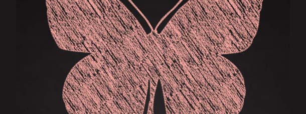 Chalk-Style Salmon Pink Butterfly Cut Out