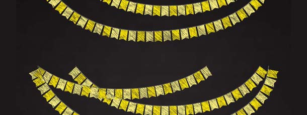Chalk-Style Yellow Swallowtail Bunting Banner Cut Outs