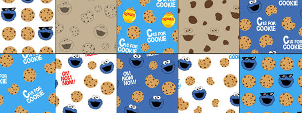 Cookie Monster Chocolate Chip Background Paper