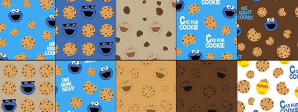 Cookie Monster Chocolate Chip Background Paper 3