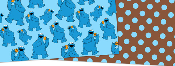 Free Printable Cookie Monster Scrapbook Papers