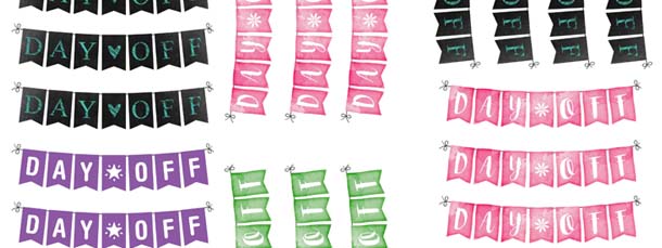 Day Off Banner Planner Labels