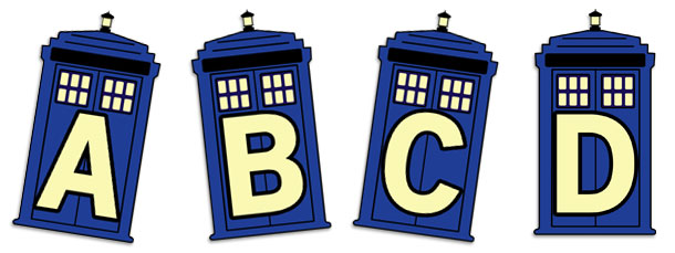 Tardis Alphabet Banner Letters
