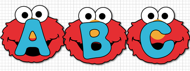 Elmo Face Banner Letters