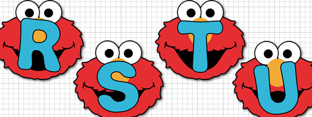 Elmo Face Banner Letters Part 2