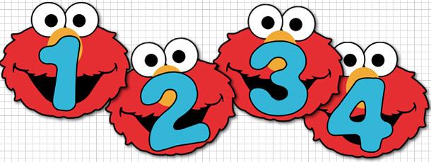Elmo Face Banner Numbers Symbols