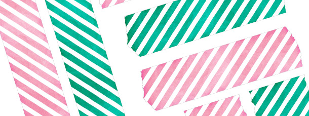 Free Printable Emerald Green and Flamingo Pink Watercolor Washi Tape