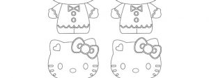 Gingerbread Hello Kitty Template – Small