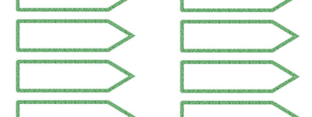 Glittery Green Arrow Flag Labels