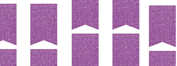 Glittery Purple Bunting Banner Cut Outs