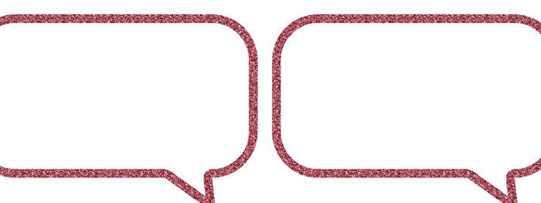 Glittery Rich Red Rectangle Speech Bubble Labels