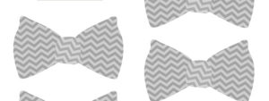 Gray Chevron Bow Tie Cut Outs