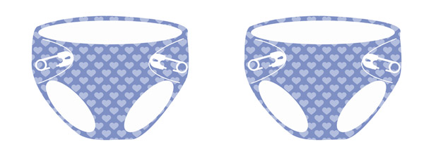 Heart Pattern Baby Diaper Cut Out