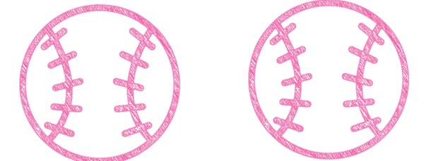 Hot Pink Chalk-Style Baseball Icon Cut Out