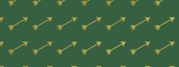Hunter Green and Gold Foil Arrows Scrapbook Paper