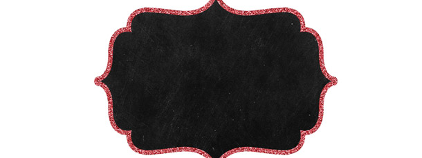 Lava Red Glitter Border Chalkboard Labels