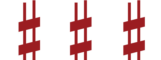 Maroon Sharp Symbol Cut Out