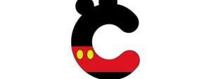 Mickey Mouse Style Letter C Cut Out – Large