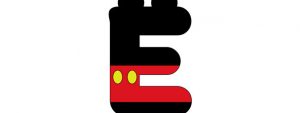Mickey Mouse Style Letter E Cut Out – Large