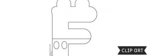 Mickey Mouse Style Letter F Template – Clipart