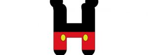 Mickey Mouse Style Letter H Cut Out – Large