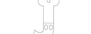Mickey Mouse Style Letter J Template – Large