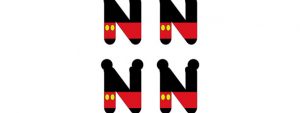 Mickey Mouse Style Letter N Cut Out – Small