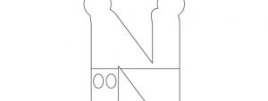 Mickey Mouse Style Letter N Template – Large