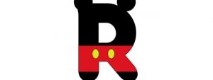 Mickey Mouse Style Letter R Cut Out – Large