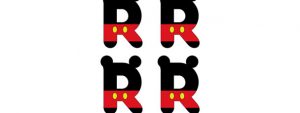 Mickey Mouse Style Letter R Cut Out – Small