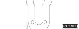 Mickey Mouse Style Letter U Template – Clipart