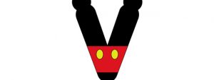 Mickey Mouse Style Letter V Cut Out – Large