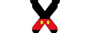 Mickey Mouse Style Letter X Cut Out – Large