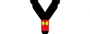 Mickey Mouse Style Letter Y Cut Out – Large