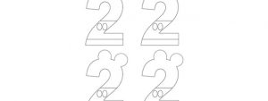 Mickey Mouse Style Number 2 Template – Small
