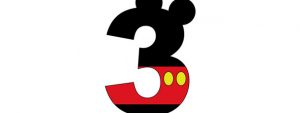 Mickey Mouse Style Number 3 Cut Out – Large