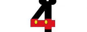 Mickey Mouse Style Number 4 Cut Out – Large