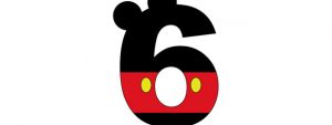 Mickey Mouse Style Number 6 Cut Out – Large