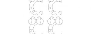 Minnie Mouse Style Letter C Template – Small