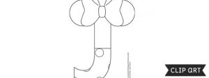Minnie Mouse Style Letter J Template – Clipart